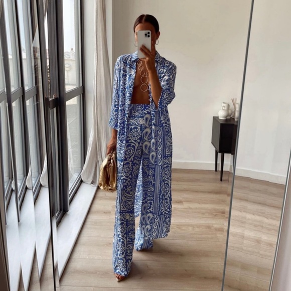 Zara | Dresses | Zara Multicolored Patchwork Printed Maxi Kaftan Kimono ...